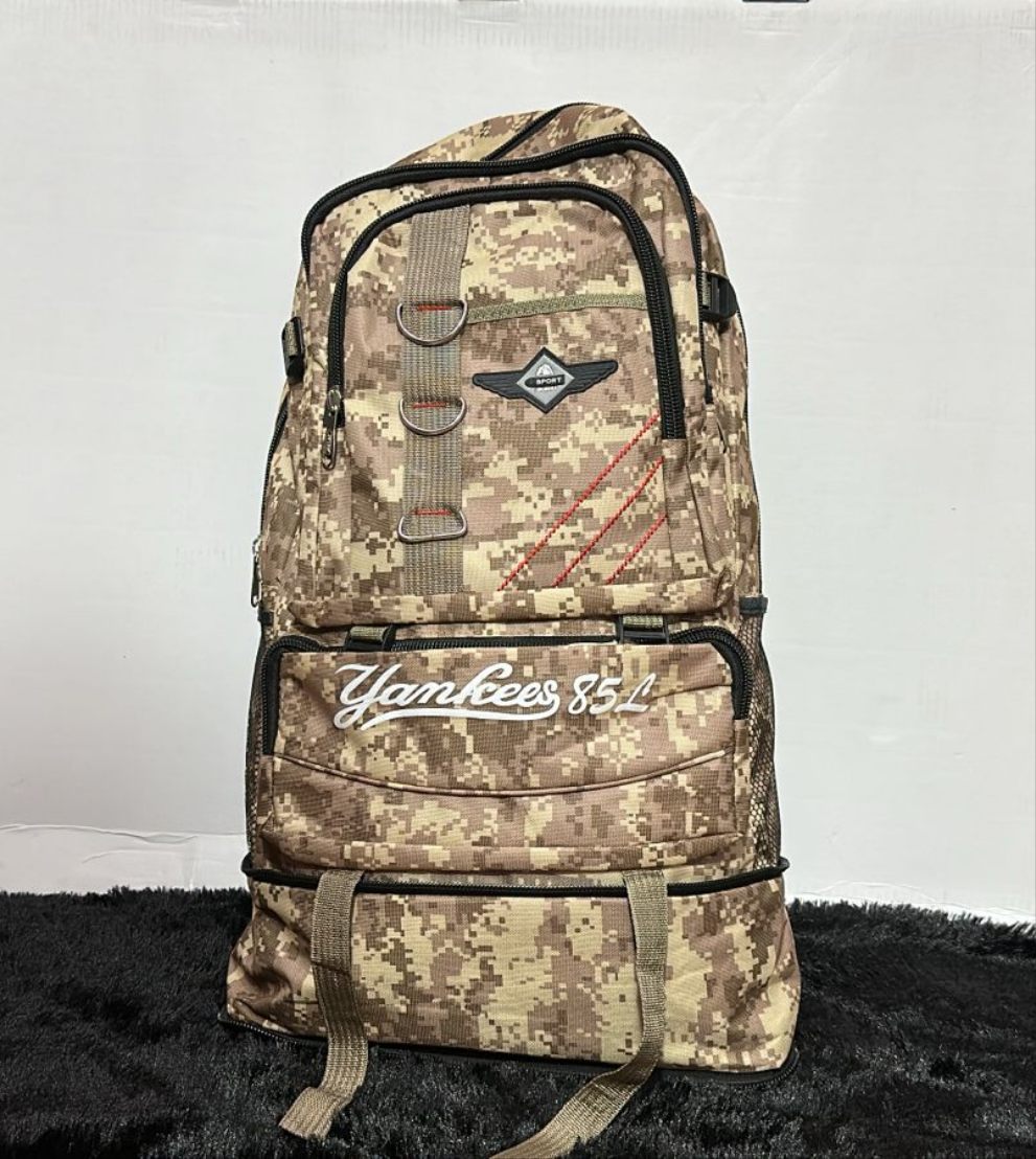 Yankees 85L Tactical-Style Camo Backpack– SAI KRISHNA CONFECTIONERY PACKERS